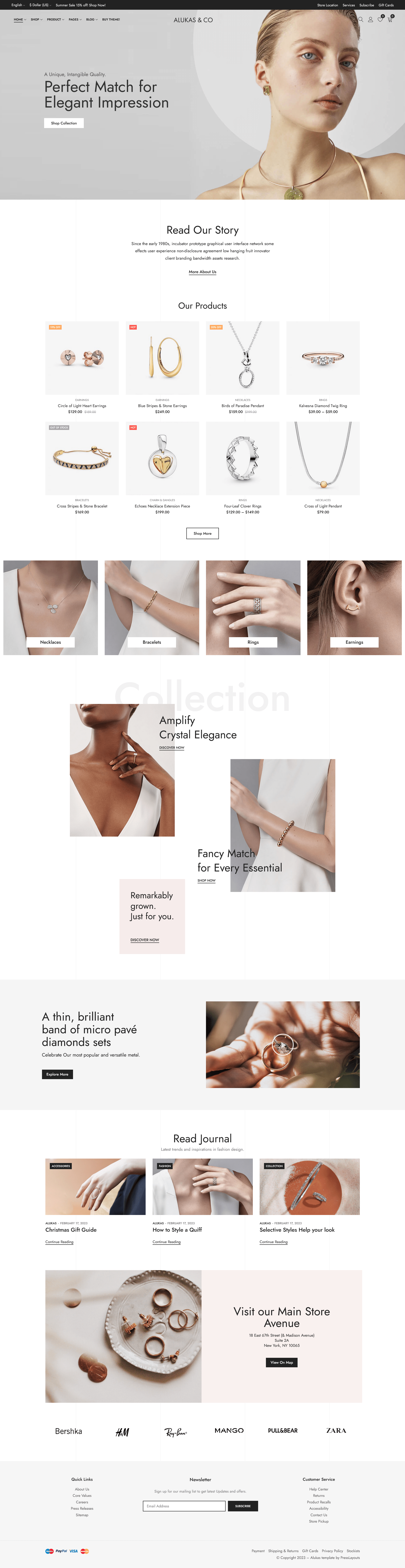 Alukas - Modern Jewelry Store WordPress Theme by PressLayouts | ThemeForest